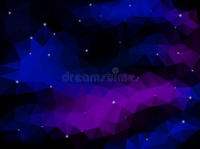 Night Sky with Stars. Polygonal Vector Stock Vector - Illustration of ...
