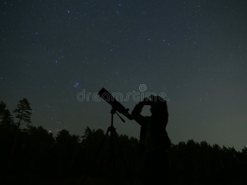 Night sky stars observing stock image. Image of telescope - 59580663