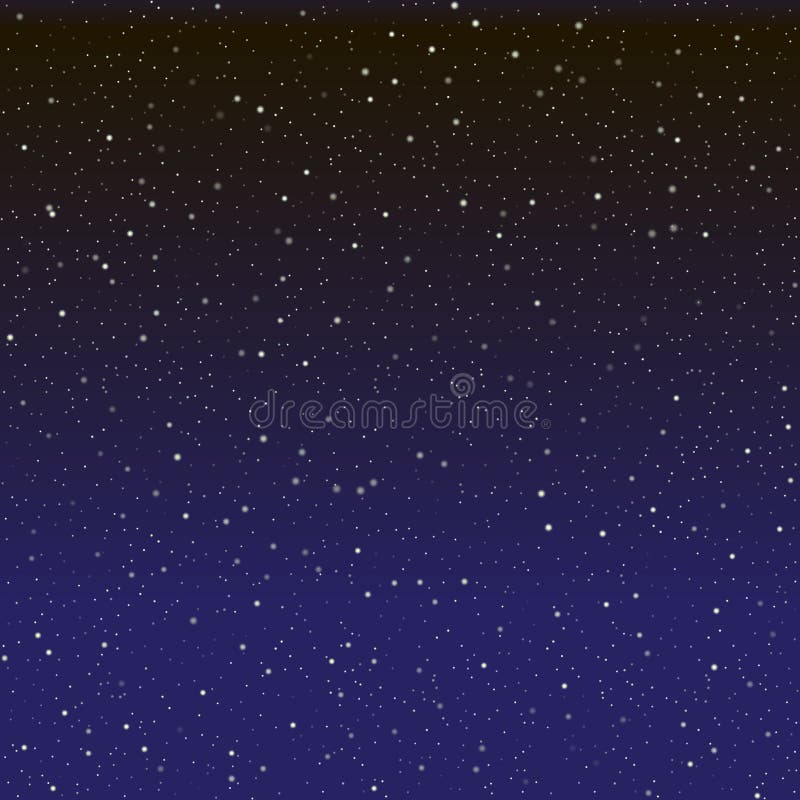 Night Sky with Stars, Vector Space Starry Background, Dark Blue ...