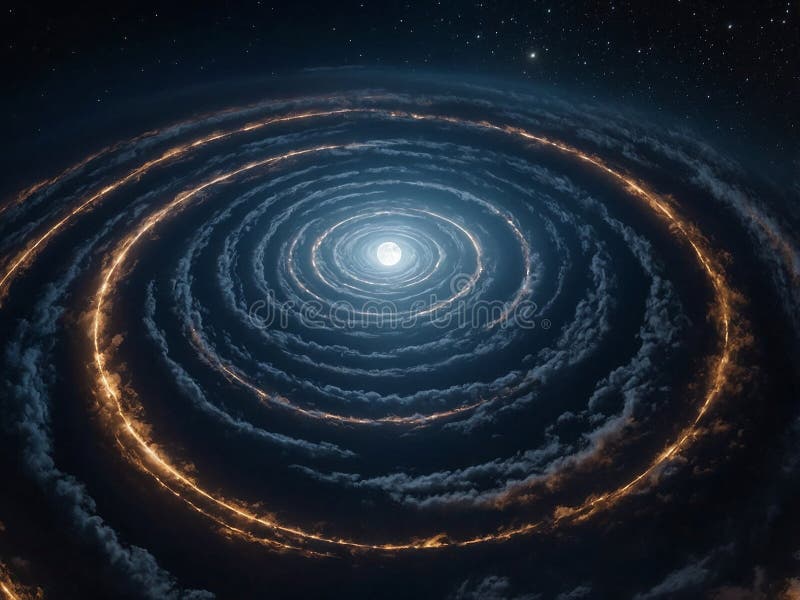 Night Sky with Swirling Clouds and Bright Moonlight Illumination Stock ...