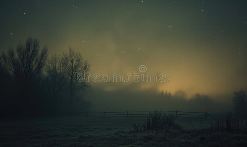 Night Sky with Thick Fog and No Visibility of Stars or Moon Stock Photo ...