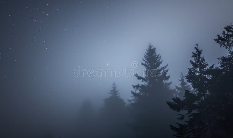 Night Sky with Thick Fog and No Visibility of Stars or Moon Stock Image ...