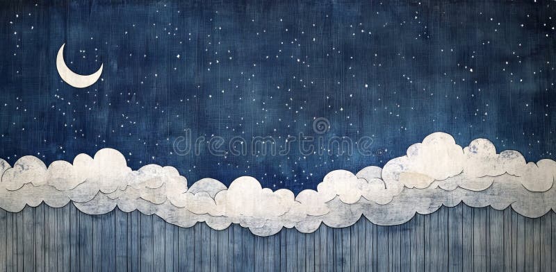 A Night Sky with Two Moons and Stars Shining Above a Layer of Clouds ...