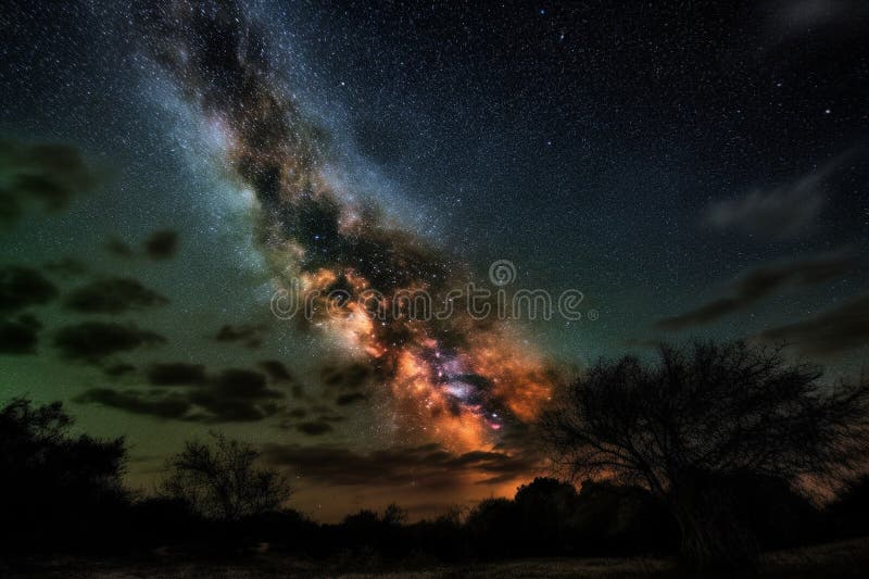 Night Sky with Unusual Nebula. AI Generated Stock Illustration ...