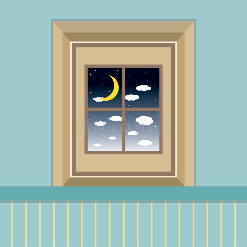 View From Window On Night Sky Stock Vector - Illustration of design ...