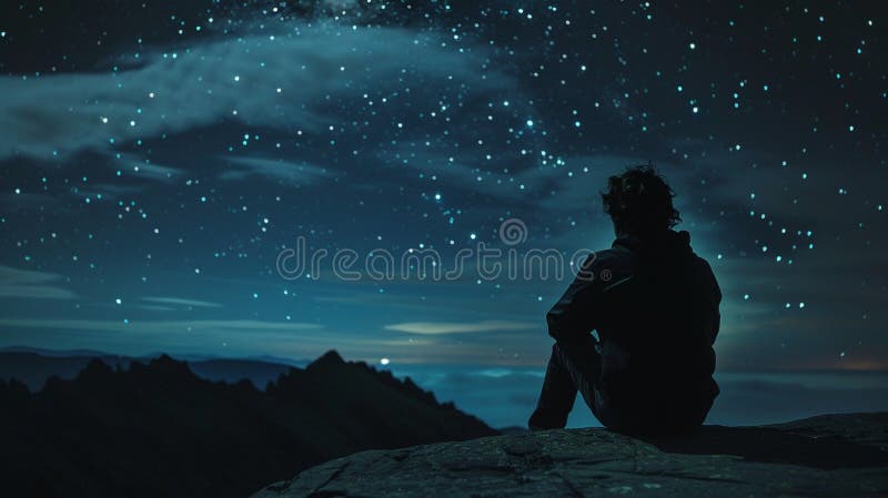 A Night Sky Viewing, Stars Twinkling in a Calming, Endless Rhythm Stock ...