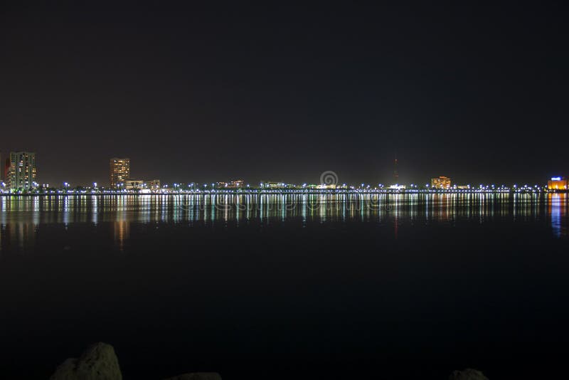 837 Abu Dhabi Corniche Skyline Night Stock Photos - Free & Royalty-Free ...