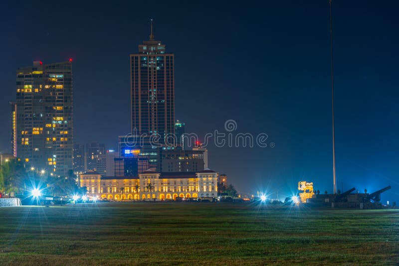 Night Skyline with Modern Skyscrapers in Colombo, Sri Lanka Stock Image ...