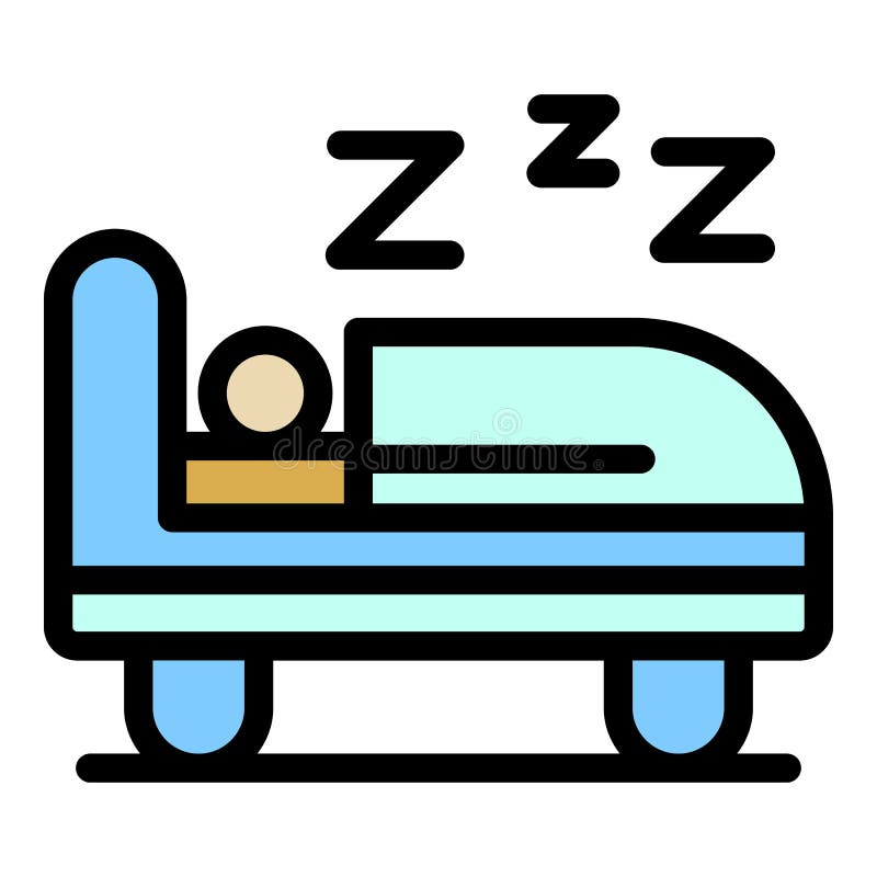 Night Sleep Icon Color Outline Vector Stock Vector - Illustration of ...