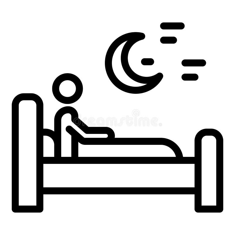 Night Sleep Icon, Outline Style Stock Vector - Illustration of sleeping ...