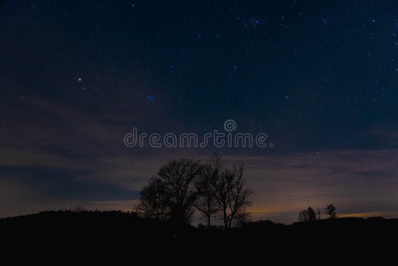 Night, Slightly Cloudy Sky. Stock Image - Image of cover, cloud: 272851821