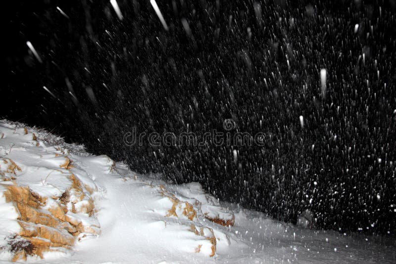 Night snowfall stock photo. Image of snowfall, dusk, white - 13331194