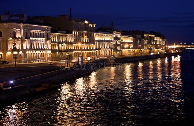 Night St. Petersburg stock photo. Image of buildings - 28055674
