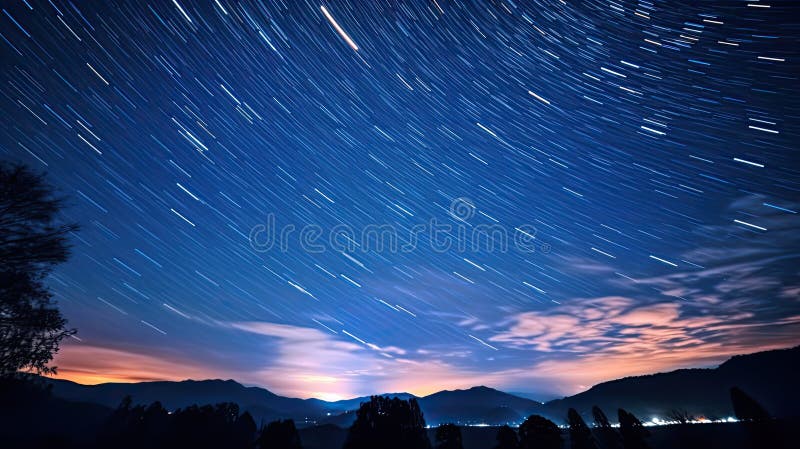 Night star flash stock illustration. Illustration of long - 324861795
