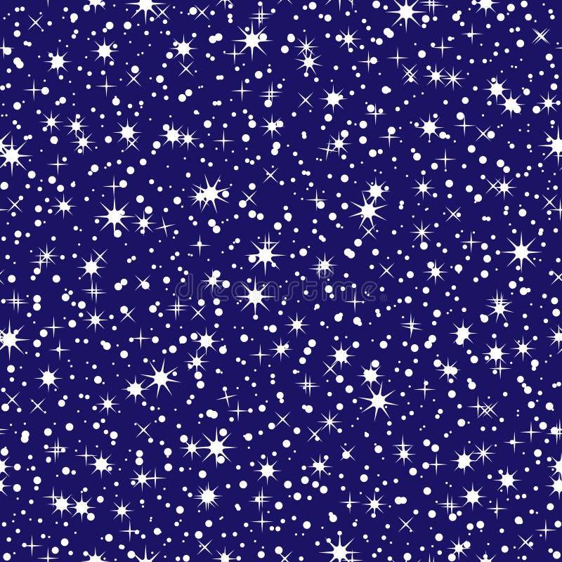 Night Starry Blue Sky Seamless Pattern Stock Vector - Illustration of ...