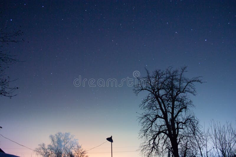 Night Starry Sky in the Countryside Stock Image - Image of interstellar ...