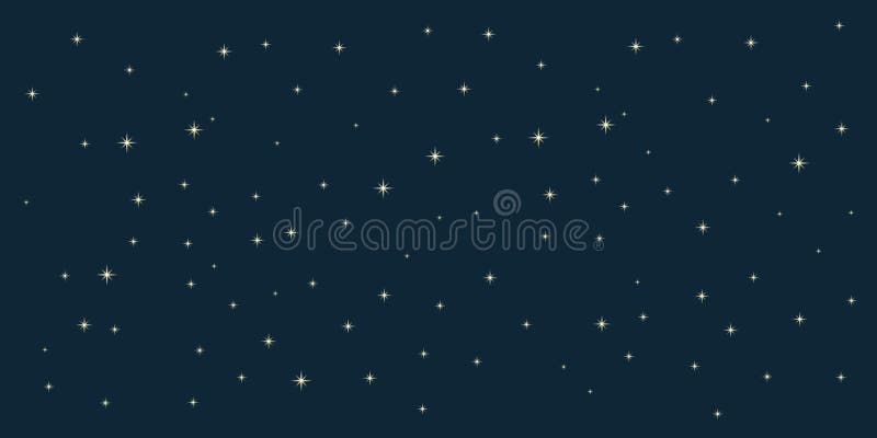 Night Starry Sky - Dark Blue Background with Glittering Stars ...