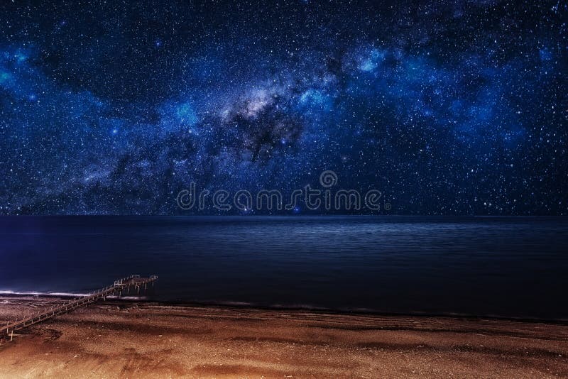 Milky Way over the sea. stock image. Image of nature - 108337065