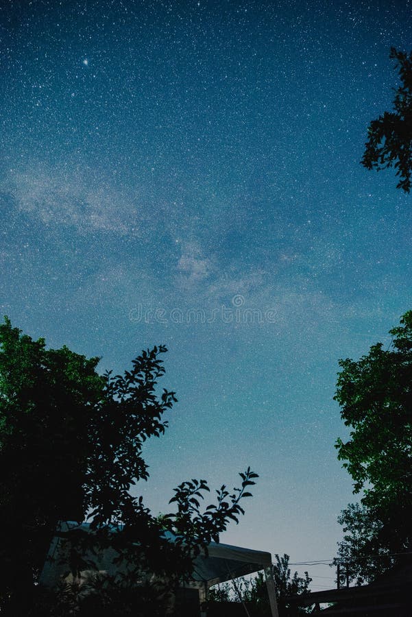 Night Starry Sky Summer Outdoors in Ukraine Stock Image - Image of ...