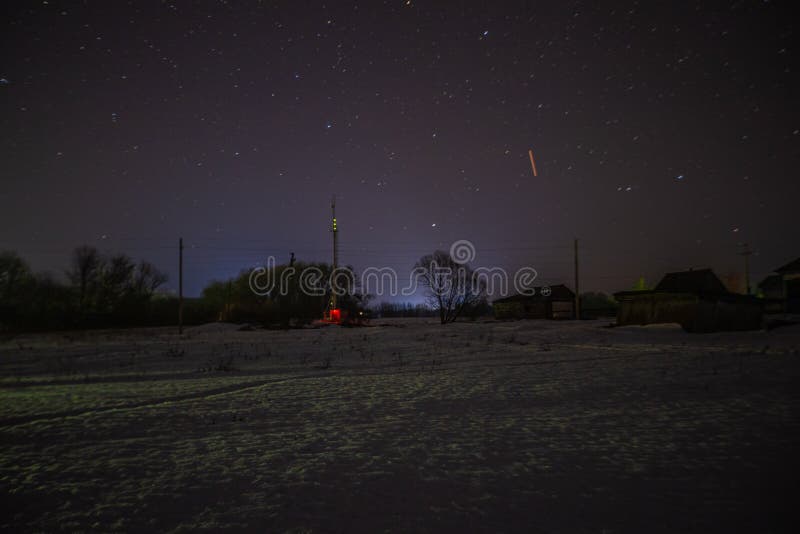 Night Starscape in the Countryside Stock Image - Image of adventure ...