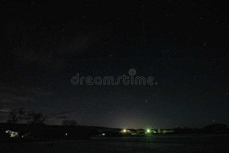 Night Starscape in the Countryside Stock Image - Image of stars ...