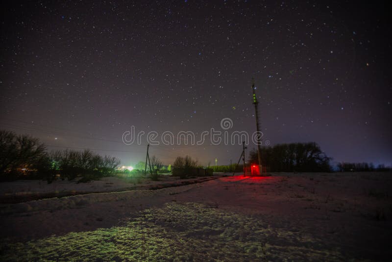 Night Starscape in the Countryside Stock Photo - Image of green, river ...