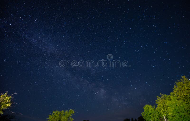 Night Starscape in the Countryside Stock Image - Image of astronomy ...