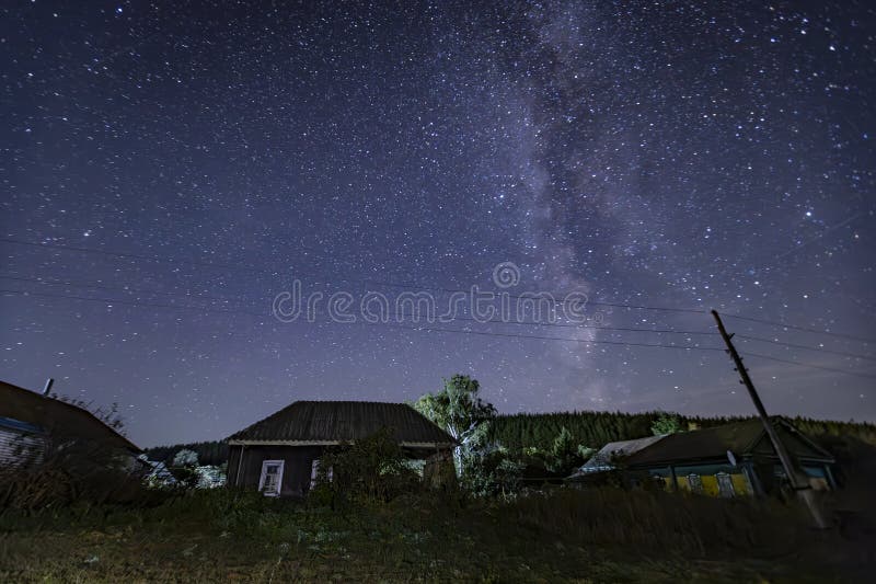 Night Starscape in the Countryside Stock Photo - Image of baltic ...