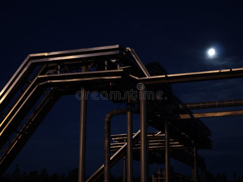 Night Steel Cable Rack of Low-voltage Electrical Stock Photo - Image of ...