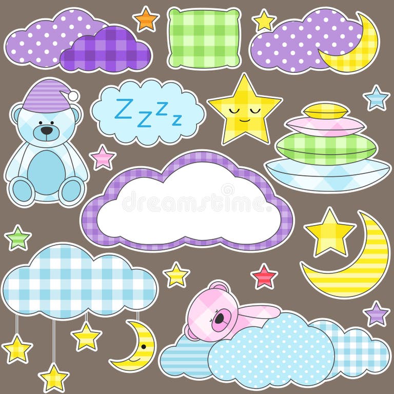 Good Night Stickers Stock Illustrations – 452 Good Night Stickers Stock ...