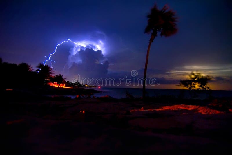 Night storm stock image. Image of night, water, lightnings - 45337279