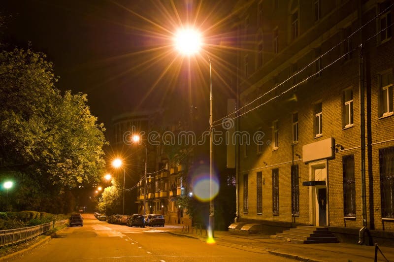 Night street stock image. Image of exterior, cars, russia - 11185953