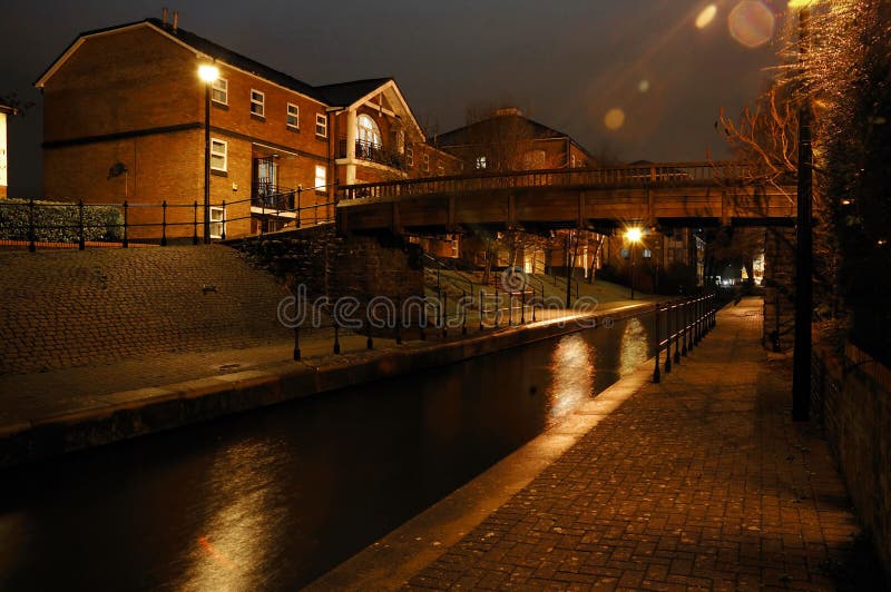 Brook at night stock image. Image of dark, lamp, mountains - 27670477