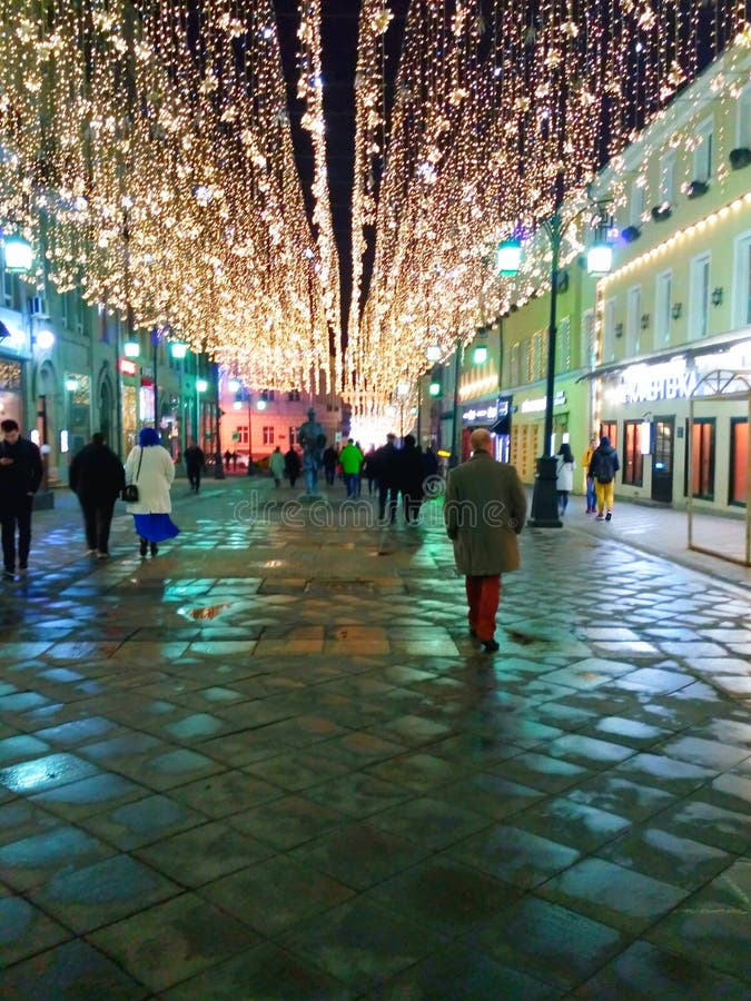 Night street lighting editorial photography. Image of narrow - 144427467