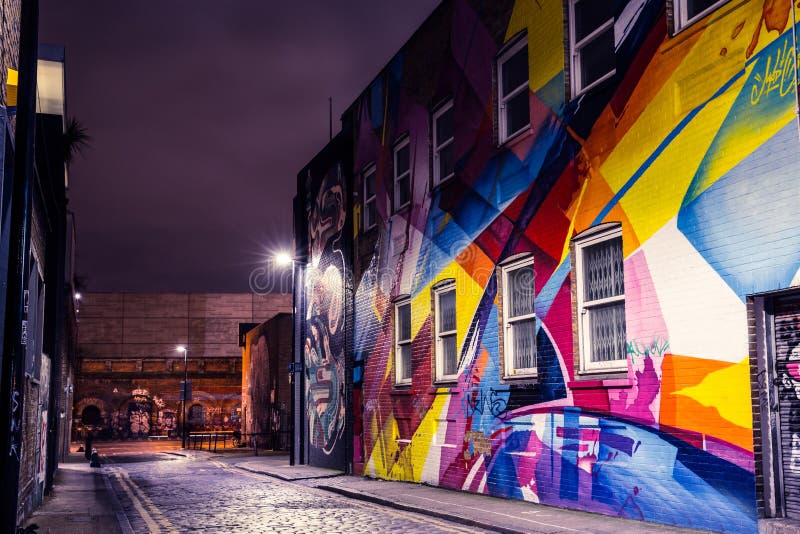 Night Street in Shoreditch, London Editorial Photo - Image of city ...
