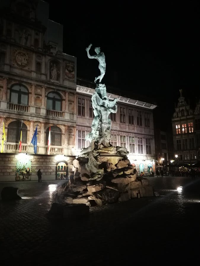 Antwerp At Night editorial image. Image of architectural - 39018490