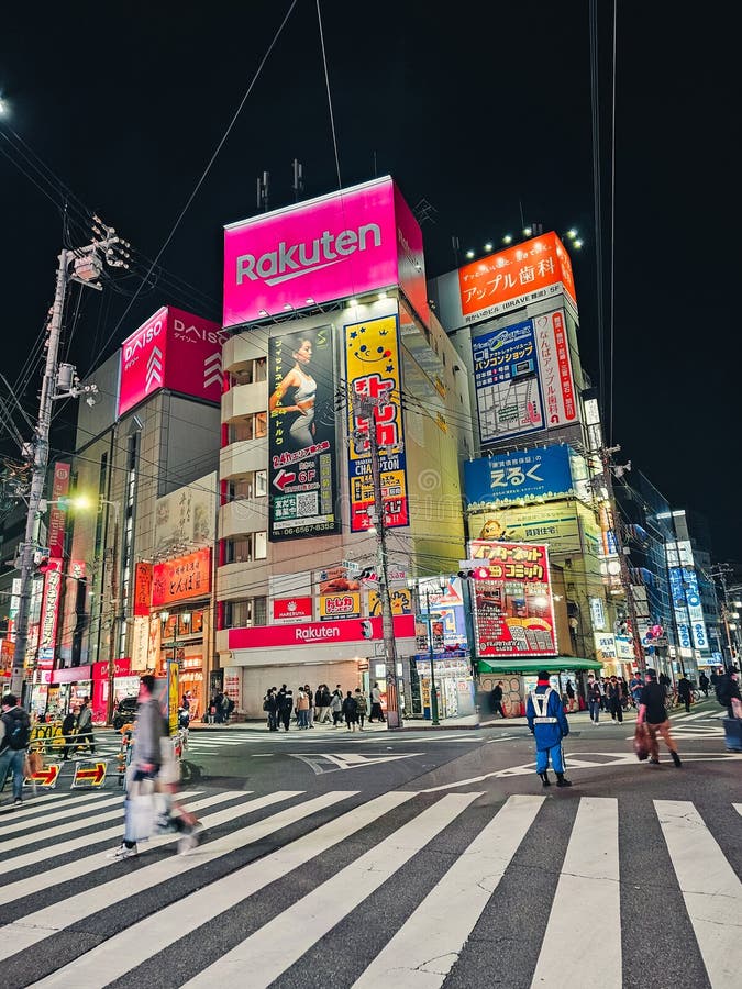Night Streets of Japan with People Editorial Photography - Image of ...