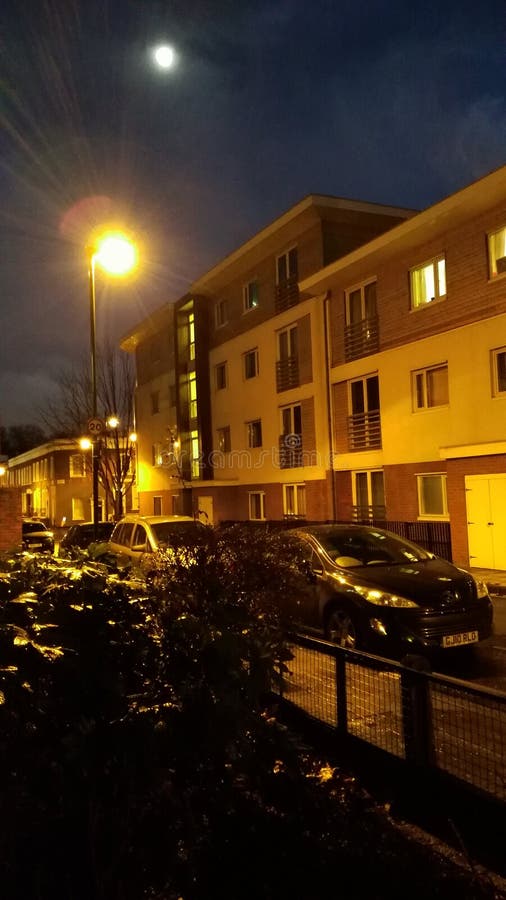 Night Streets of London Moon and Nightlight Editorial Photography ...