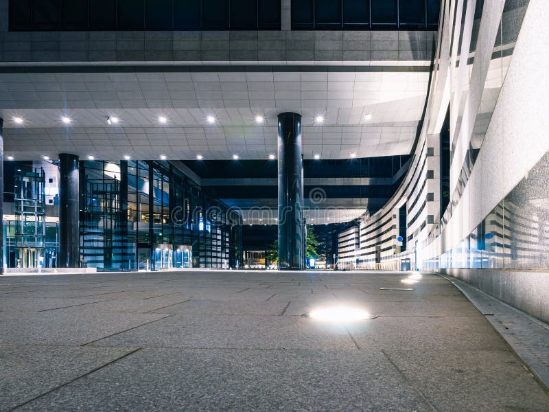 At Night in Stuttgart with Buildings Editorial Stock Photo - Image of ...