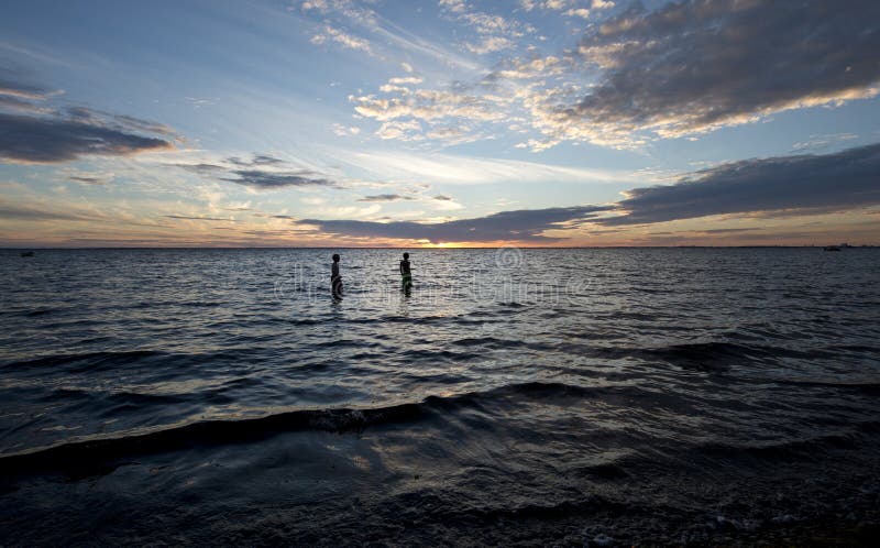 Night swim in the ocean stock photo. Image of calm, paradise - 32688356