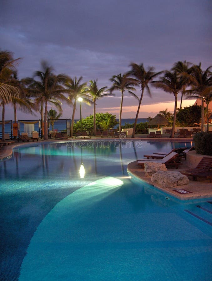 Night Swimming Pool stock image. Image of poolside, lights - 23533159