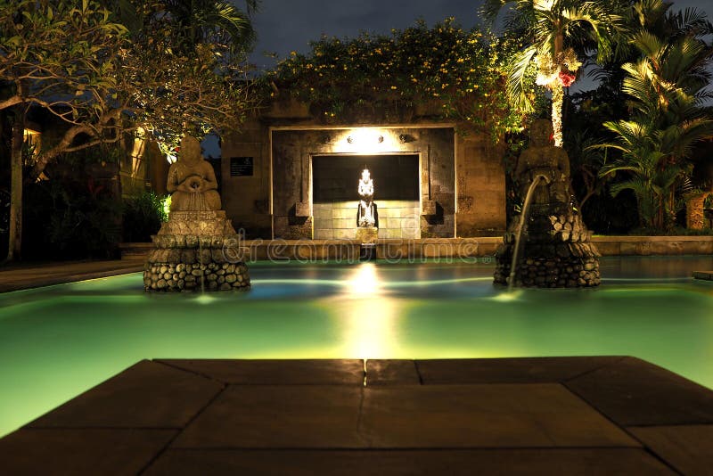 Night swimming pool stock image. Image of house, light - 77111901
