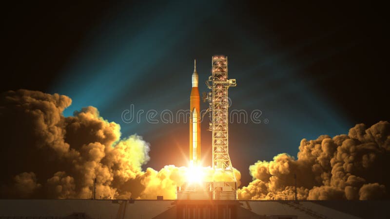 Space Launch System on Launch Pad. Green Screen Stock Footage - Video ...
