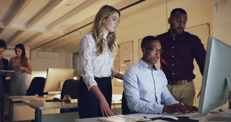 It Computer, Training Mentor and Business People with Project ...