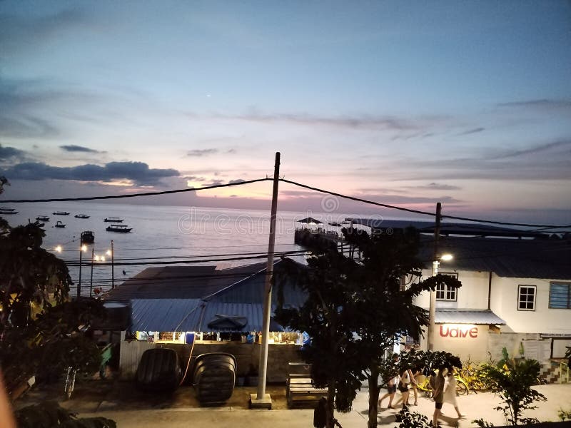 Night Time Beach Resort Cafe with Nice Wather Stock Photo - Image of ...