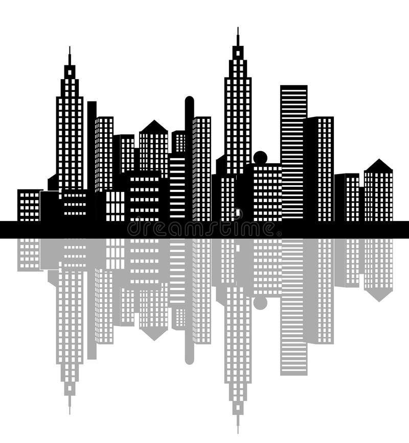 Night Time City with Shadow Stock Vector - Illustration of evening ...