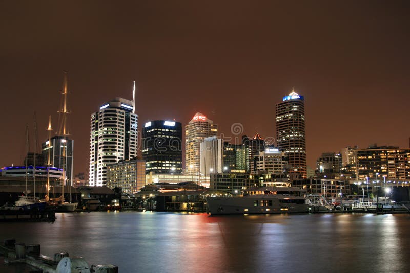 Night Time Cityscape stock photo. Image of water, glow - 14521864