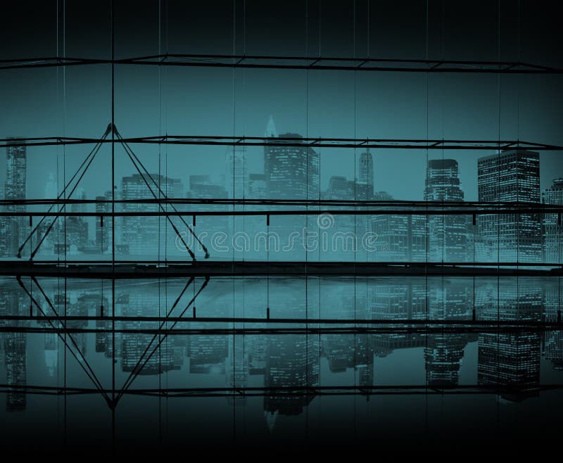 Night Time Cityscape Clear Sky Building City Structure Concept Stock ...