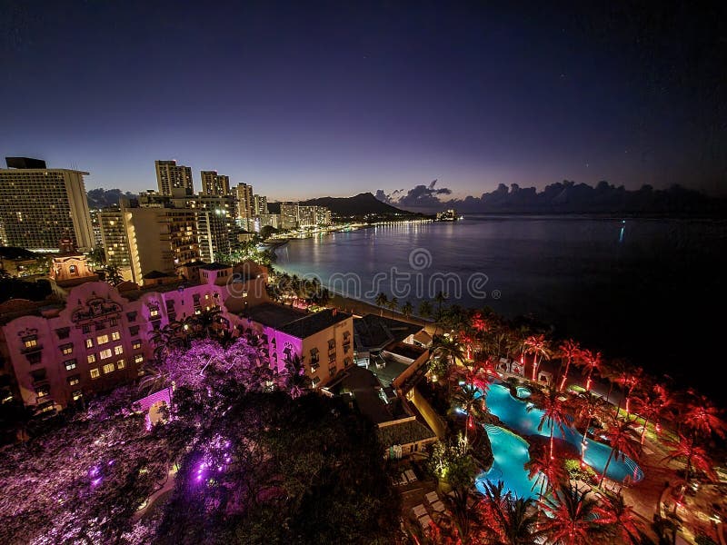 Night-time Cityscape of Honolulu Stock Image - Image of screenshot ...