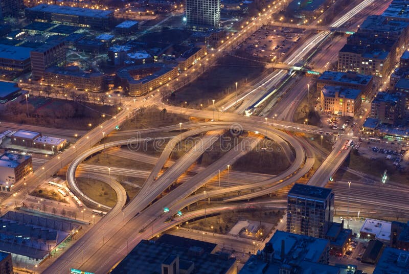 Night Time Cloverleaf Ramps Stock Photo - Image of night, blue: 20197780
